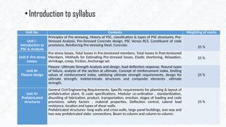 Pre-stressed concrete materials and behavior | PPTX