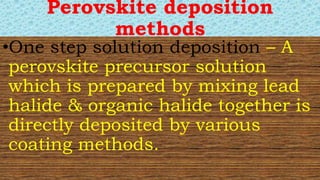 Perovskite Solar cells | PPTX