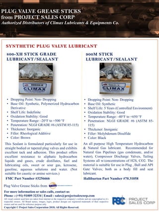 Plug Valve Grease Sticks from Project Sales Corp | PDF | Chemistry ...