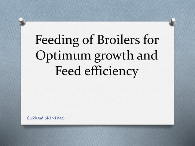 Feeding of Broilers for Optimum growth and Feed efficiency | PPTX | Pet Supplies | Pets