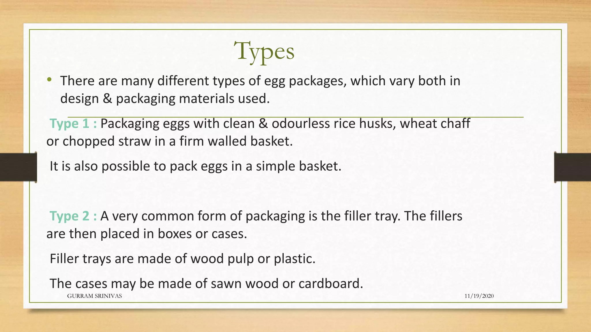 HANDLING, PROCESSING, PACKAGING, TRANSPORT & MARKETING OF EGGS | PPTX