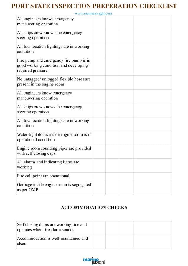 Psc checklist | PDF | Cruises | Travel Type