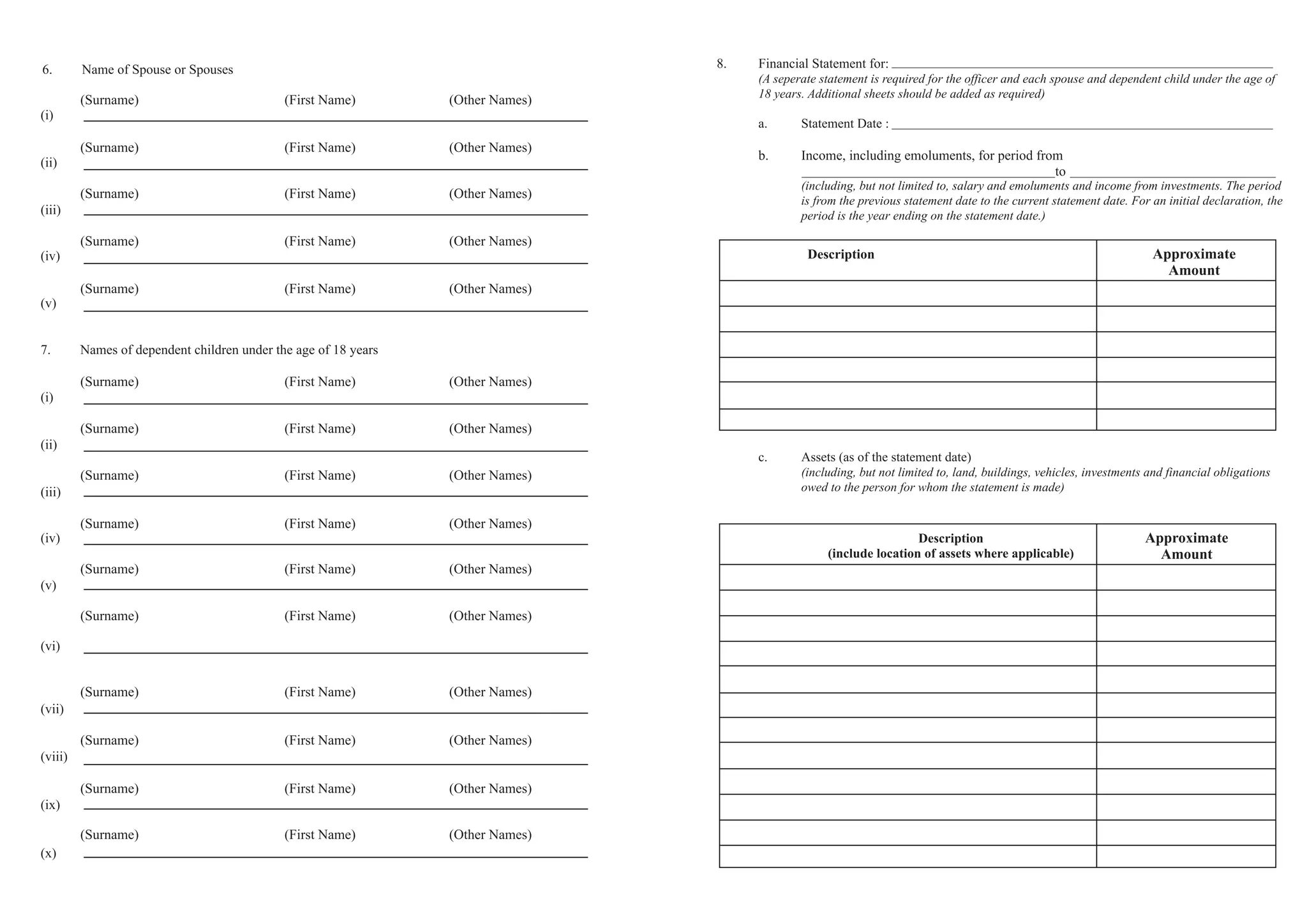 Psc declaration form | PDF