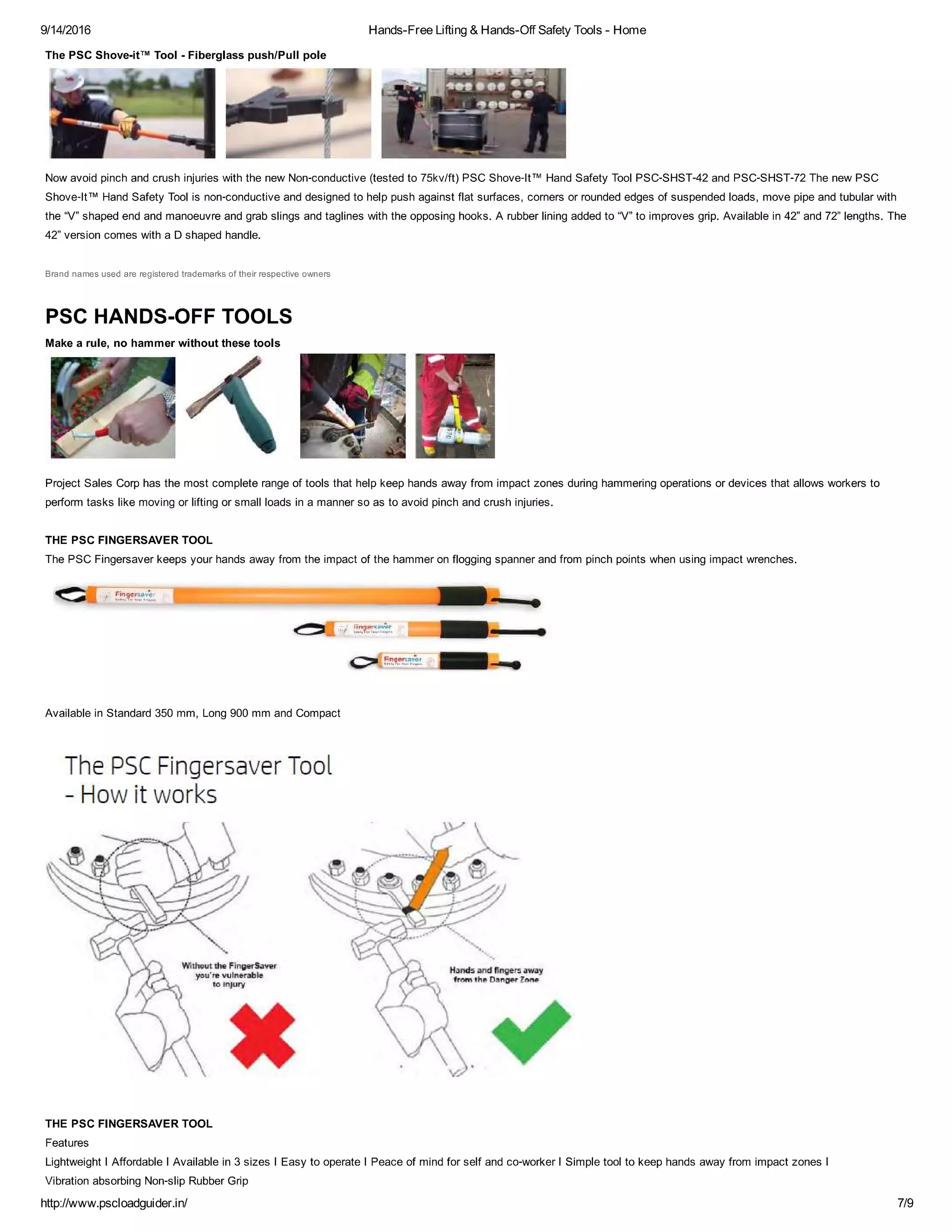 Hands-Free Lifting & Hands-Off Safety Tools | PDF