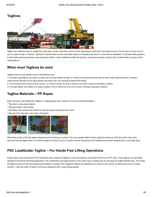 Hands-Free Lifting & Hands-Off Safety Tools | PDF