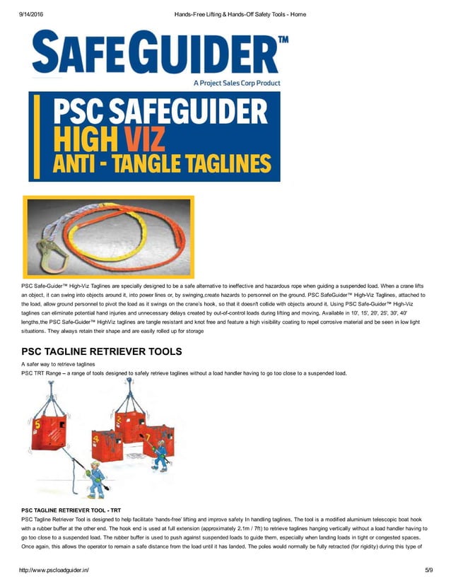 Hands-Free Lifting & Hands-Off Safety Tools | PDF