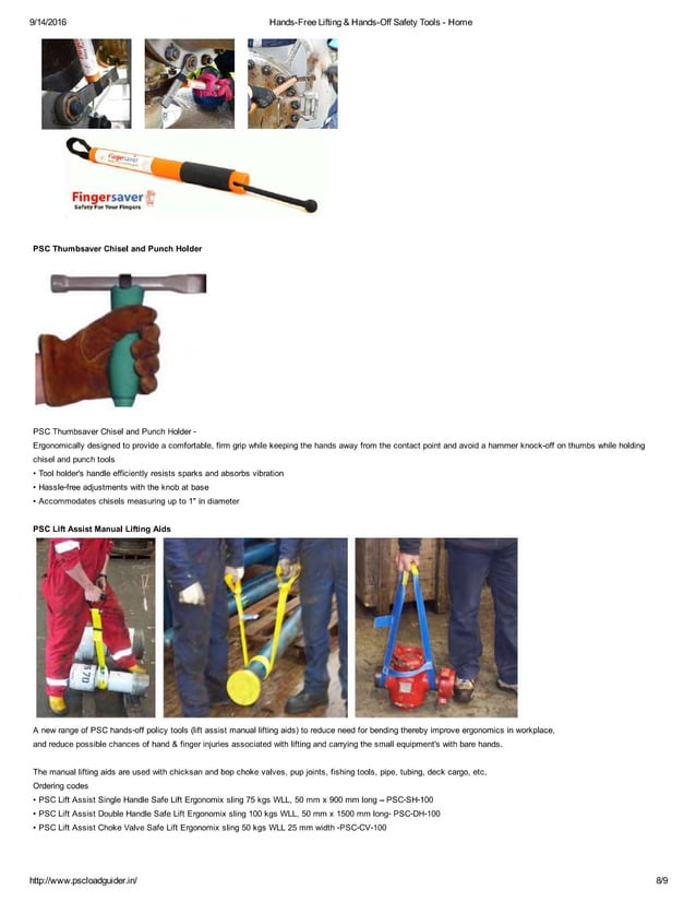 Hands-Free Lifting & Hands-Off Safety Tools | PDF