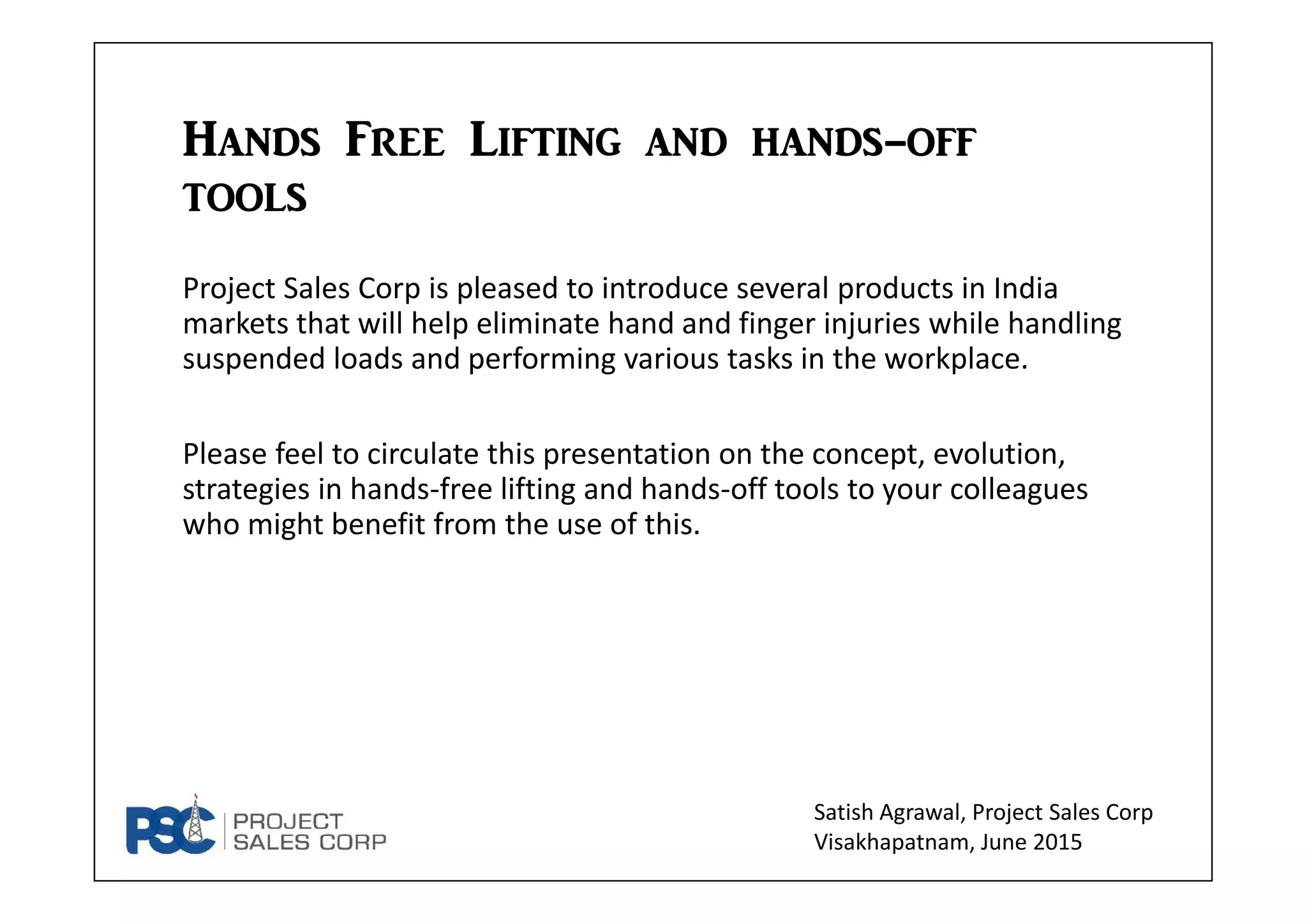 PSC Hands free lifting and hands off tools 2015 | PPT