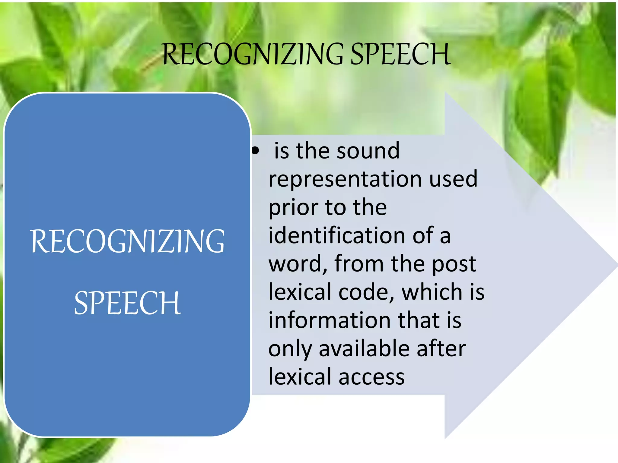UNDERSTANDING SPEECH | PPTX