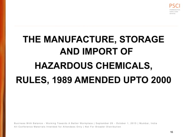 PSCI 1 Presentation environmental and safety regulatory overview by ...