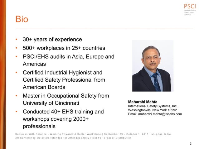 PSCI 1 Presentation environmental and safety regulatory overview by ...