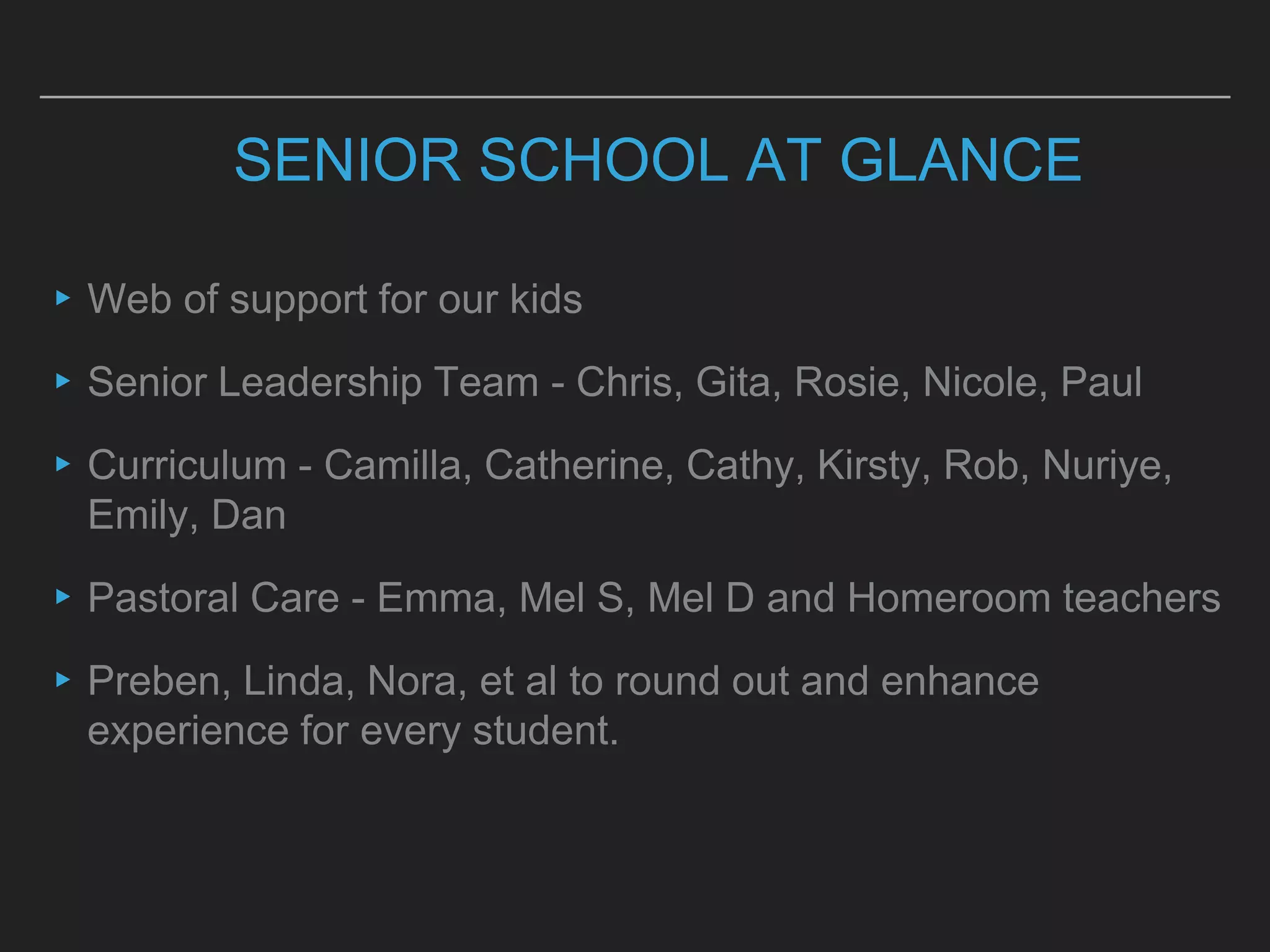 Senior School at a Glance | PPTX