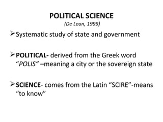 Political Science Lecture 1 | PPT