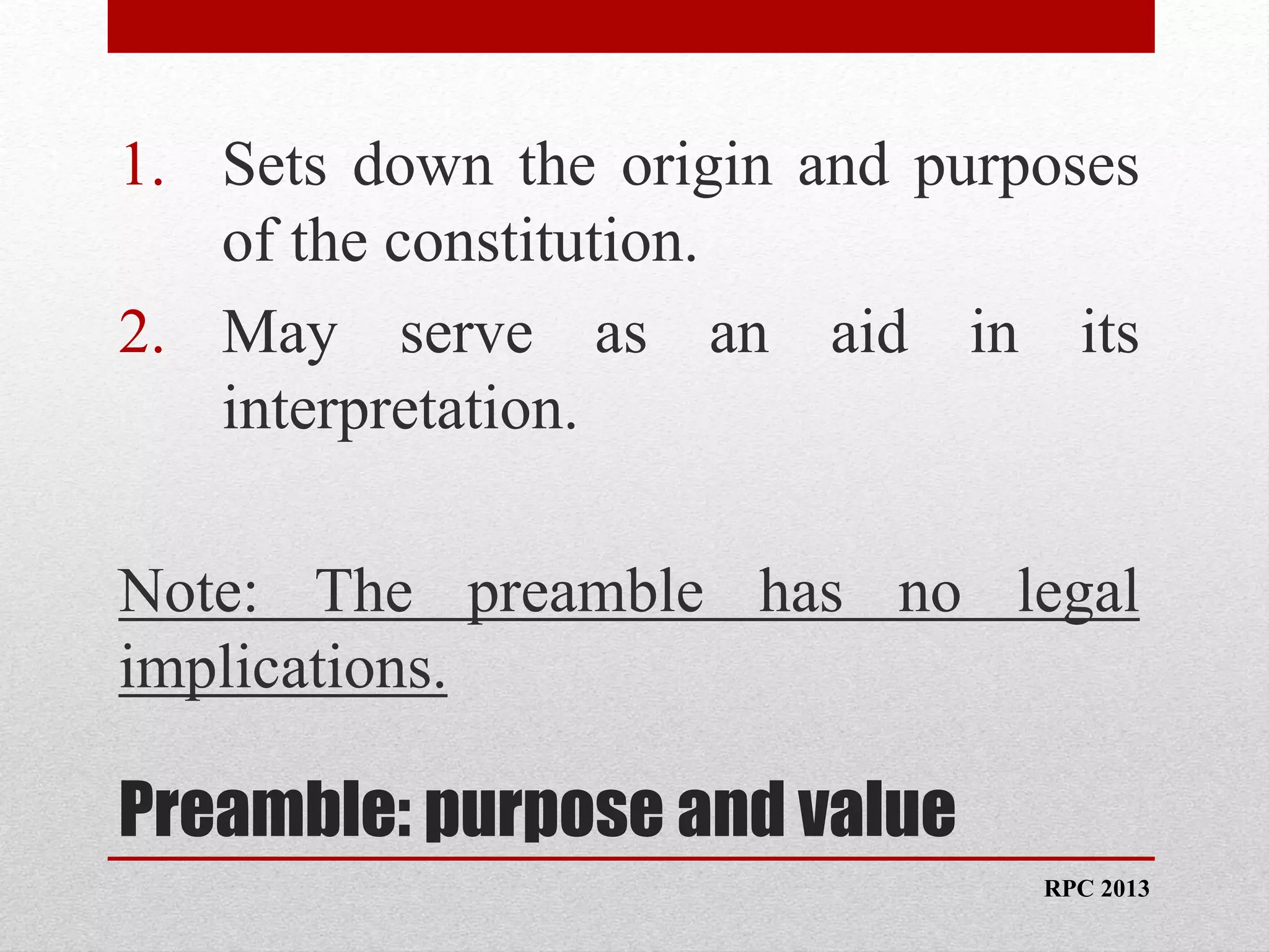 Politics and Governance: Cosntitution: Lecture 2 (RPC ©) | PPTX