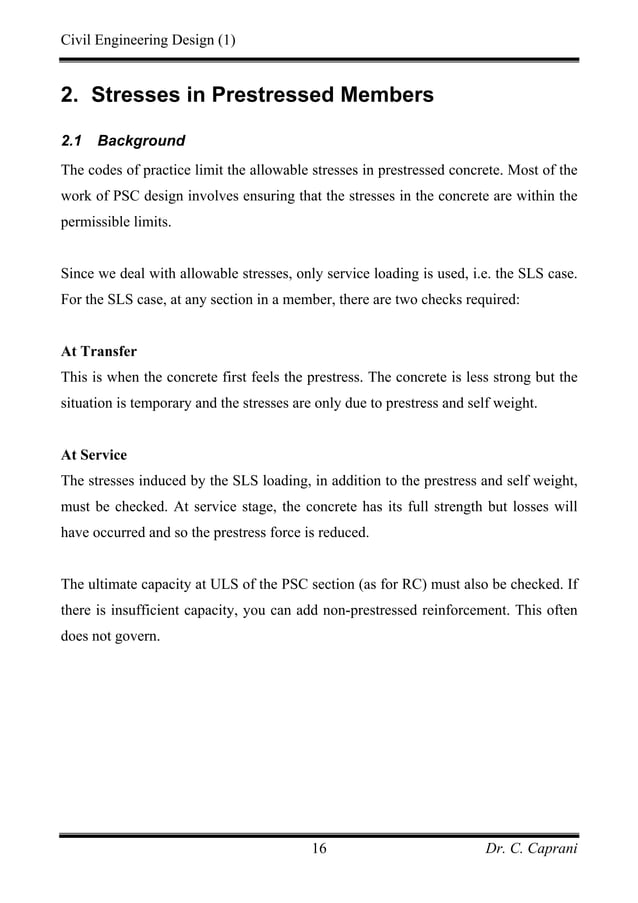 Prestressed Concrete Design | PDF