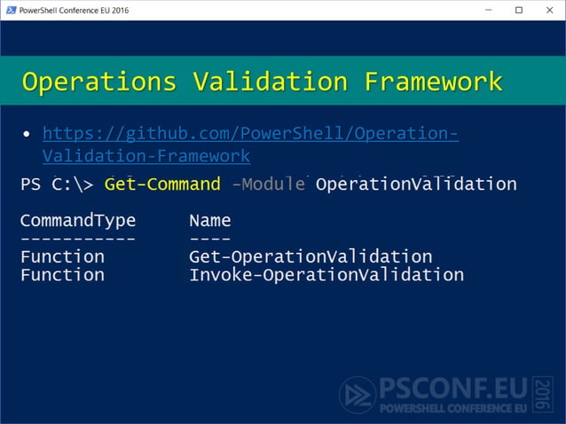Operations Validation For Infrastructure As Code Psconfeu 2016 Ppt