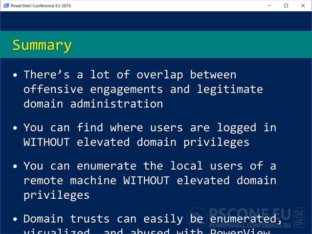 PSConfEU - Offensive Active Directory (With PowerShell!) | PPTX