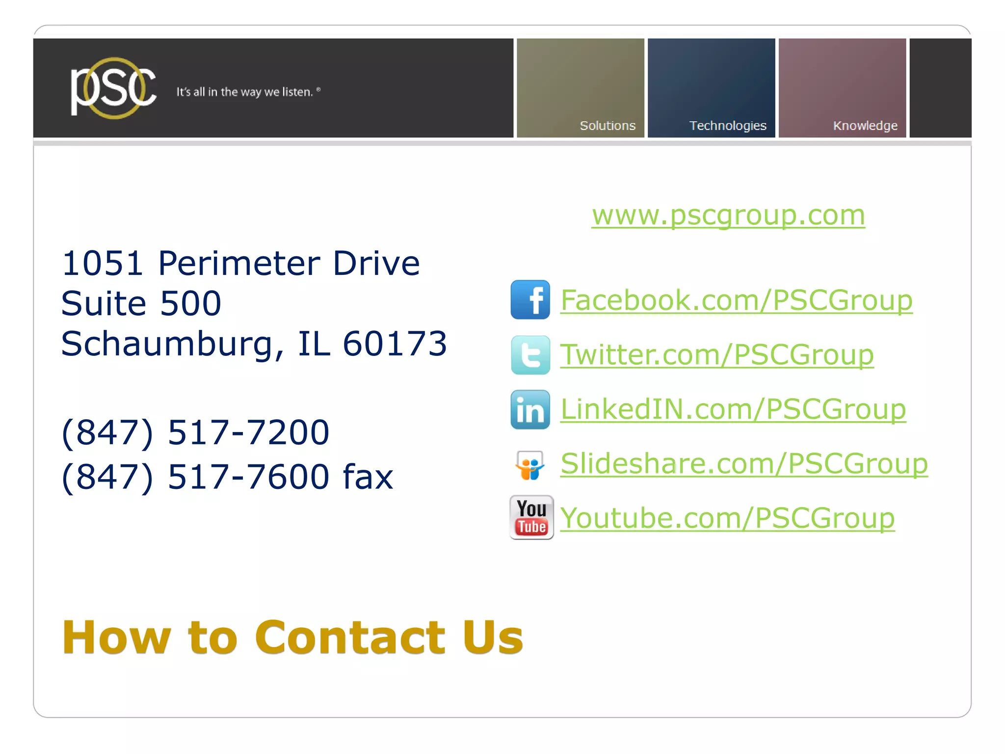 About PSC Group | PPT