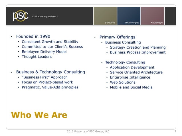 About PSC Group | PPT