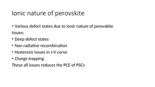 Molecular engineering in Perovskite solar cell | PPTX