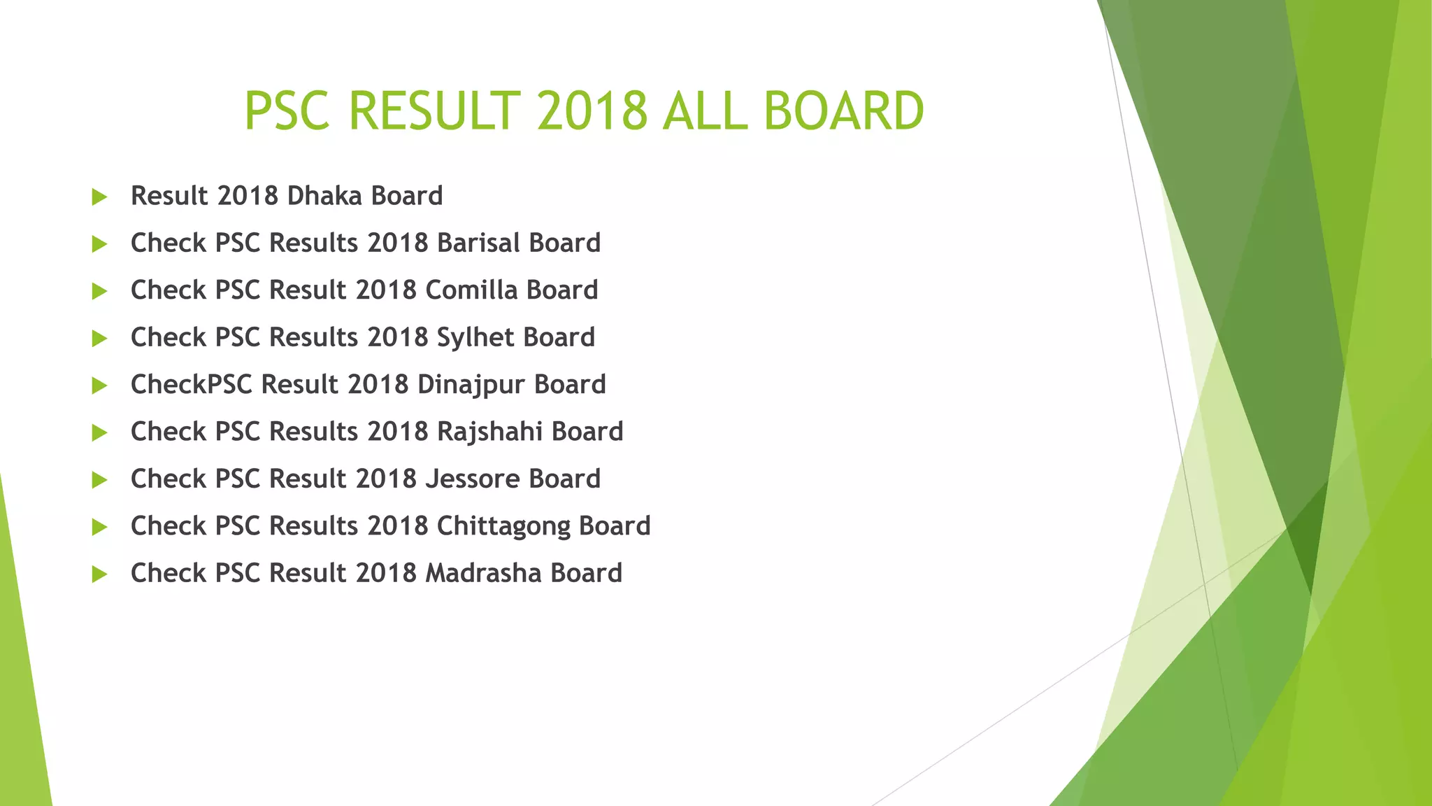 Psc result 2018 all board | PPTX