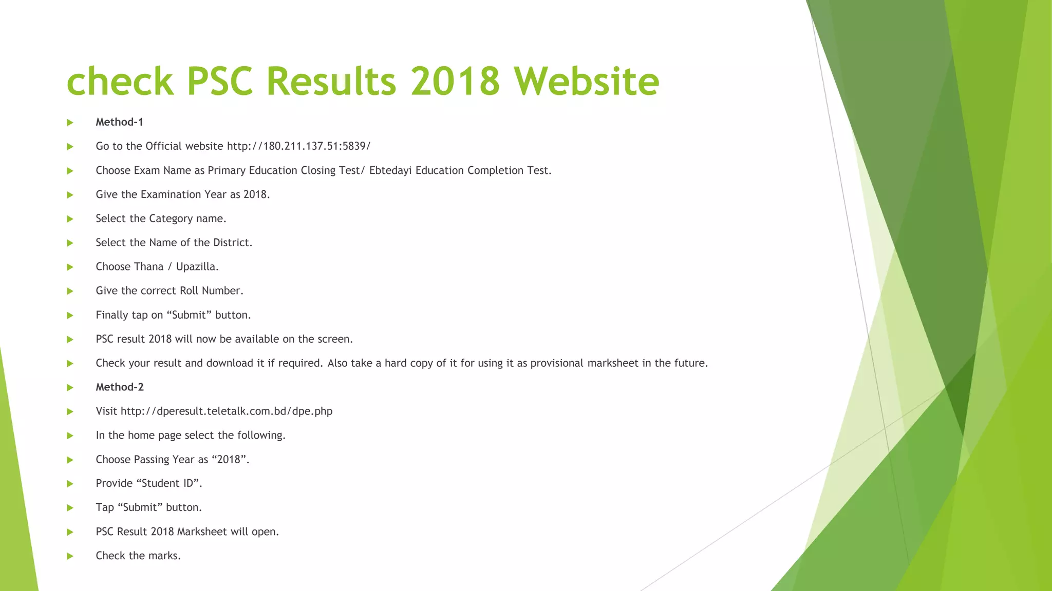 Psc result 2018 all board | PPTX