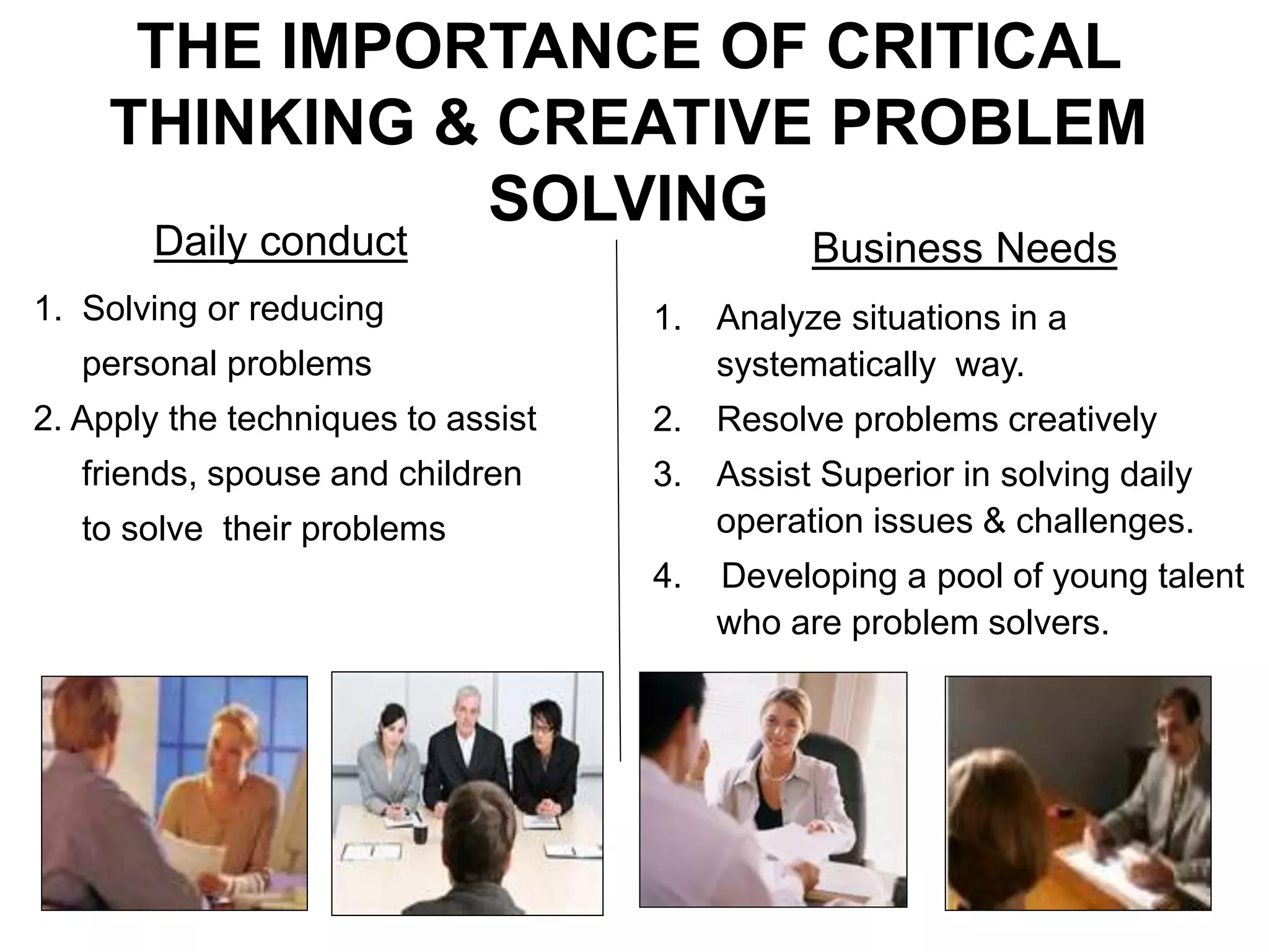Problem Solving & Critical Thinking Skills | PPTX