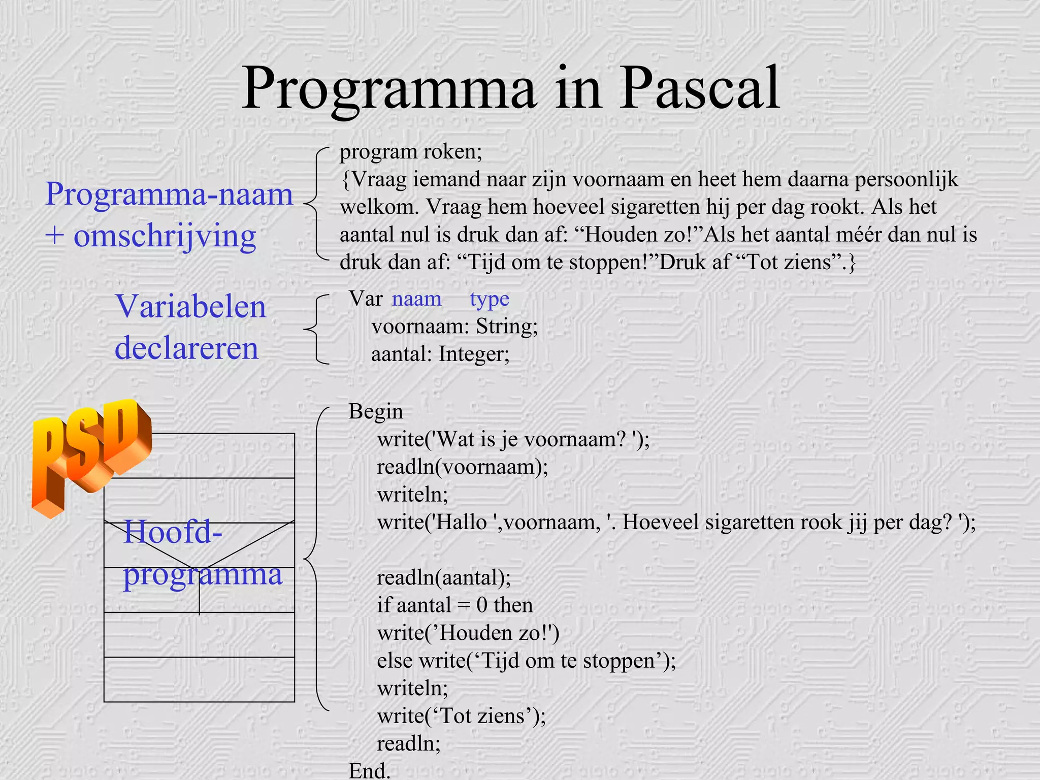 Psd - Programma Structuur Diagram | PPT