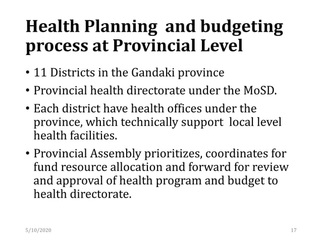 Review of current health service planning in Nepal from province to ...