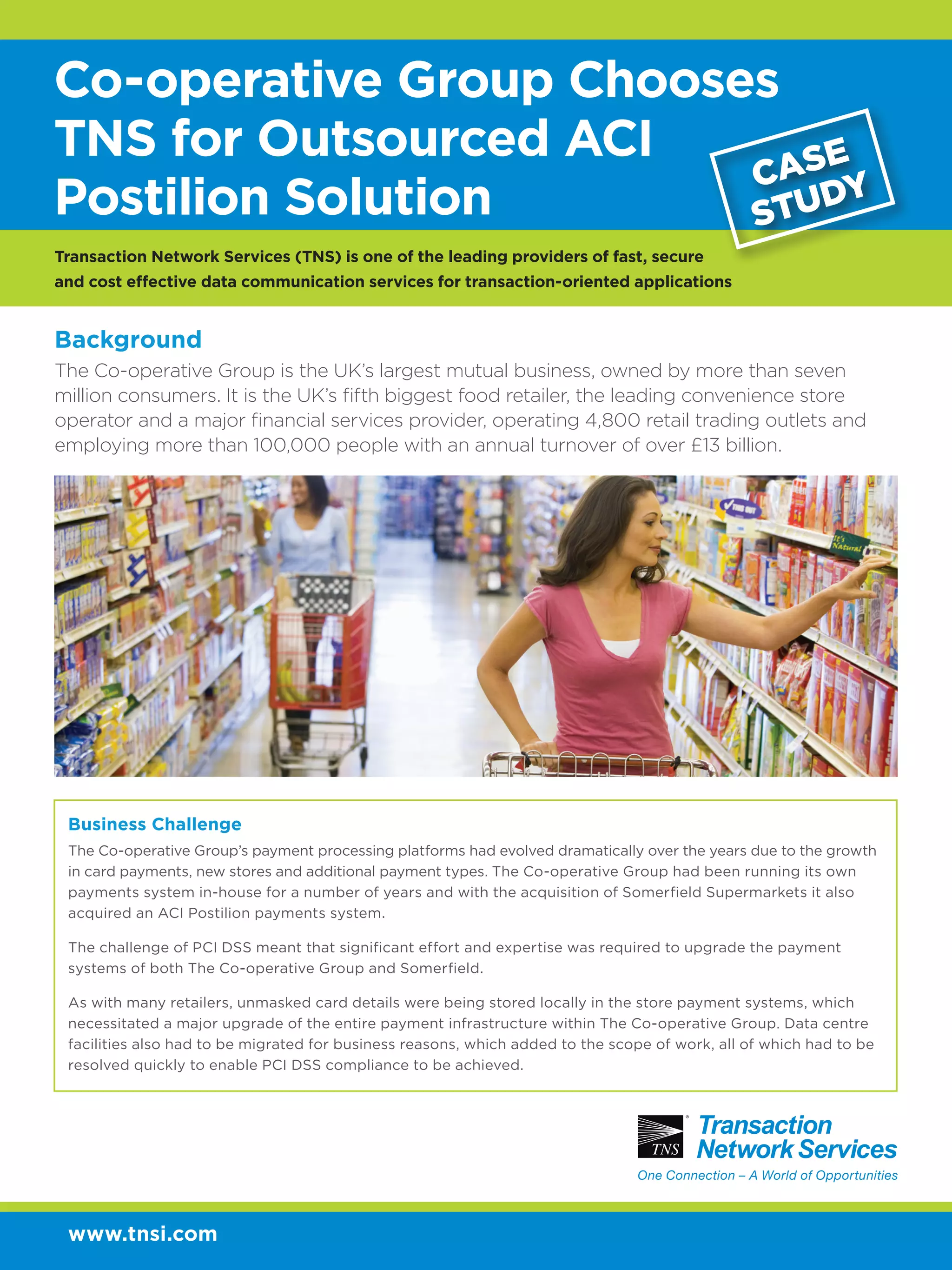 TNS - The Co-operative Group Postilion Case Study | PDF