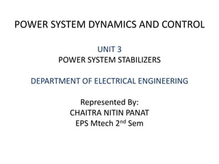Power System Dynamics and Control Presentation on Unit 3 | PPT
