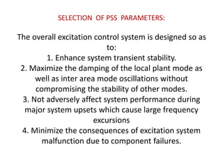 Power System Dynamics and Control Presentation on Unit 3 | PPTX