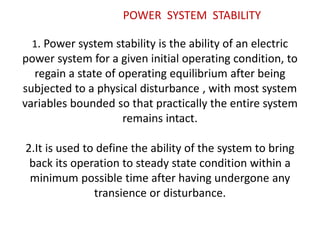 Power System Dynamics and Control Presentation on Unit 3 | PPT