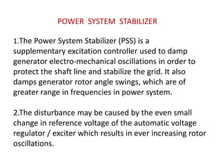 Power System Dynamics and Control Presentation on Unit 3 | PPT