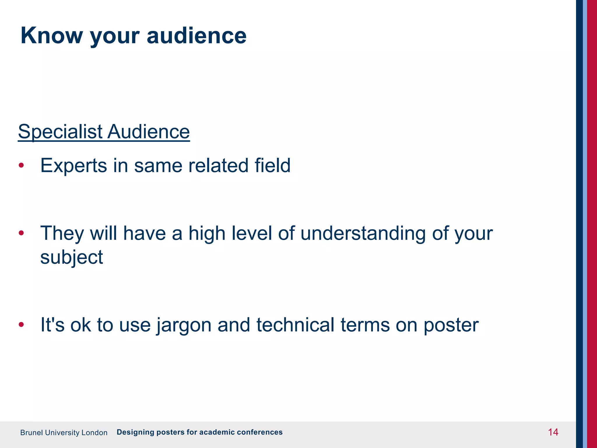 Presentation skills designing posters for academic conferences | PDF