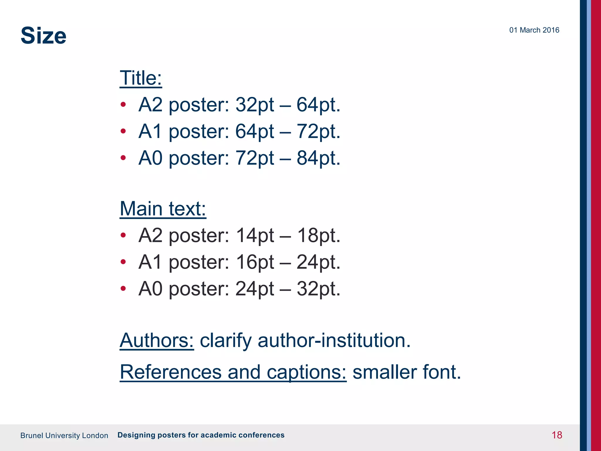 Presentation skills designing posters for academic conferences | PDF