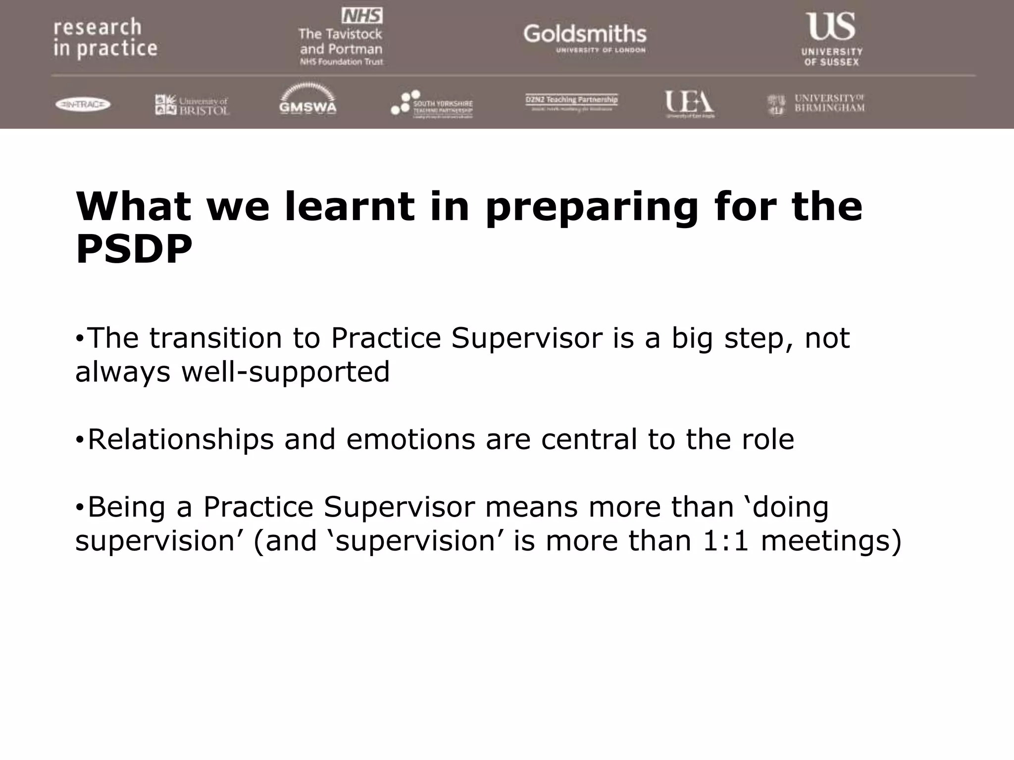 Using the Bells that Ring- systemic model of supervision on the Practice Supervisor Development ...