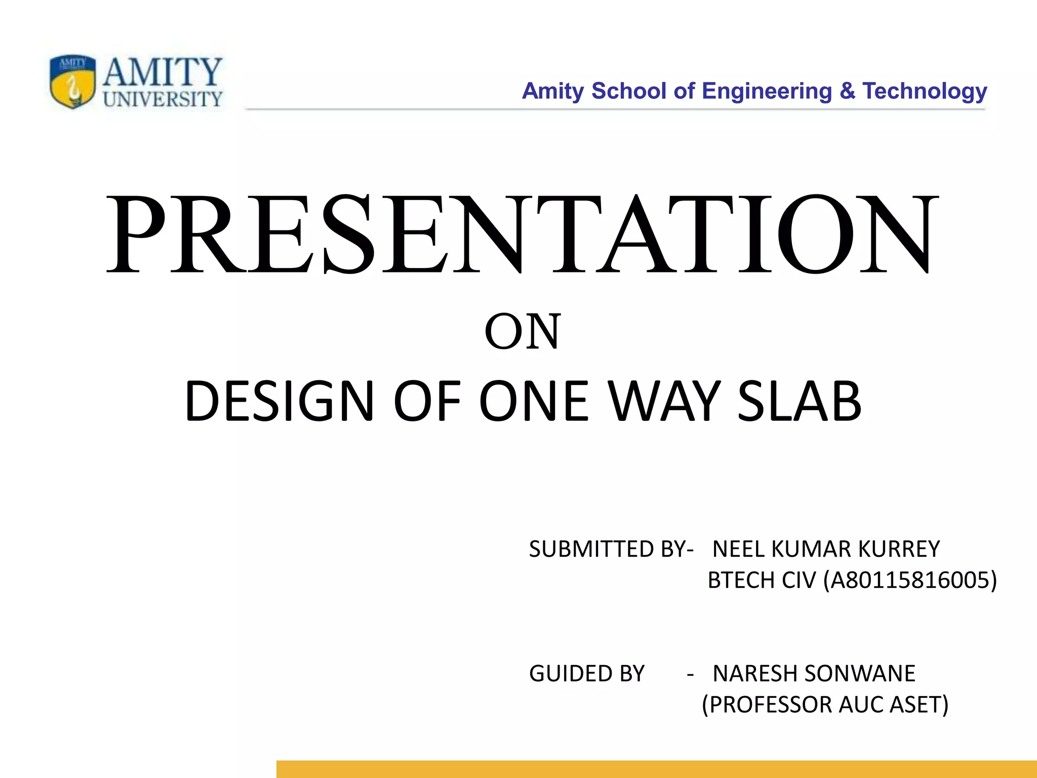 One Way Slab | PPT