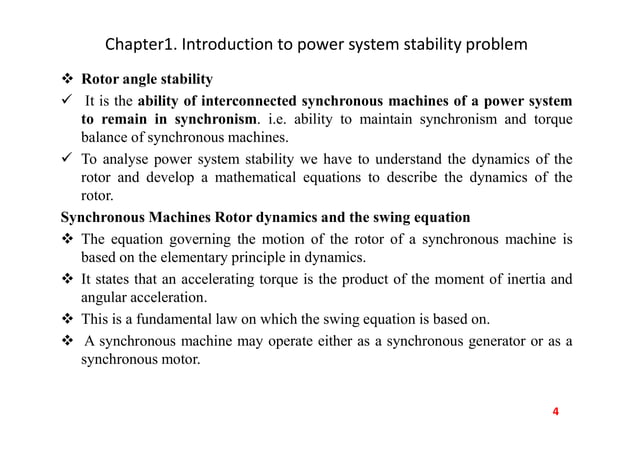 POWER SYSTEM DYNAMICS AND STABLITY CHAP1 | PDF