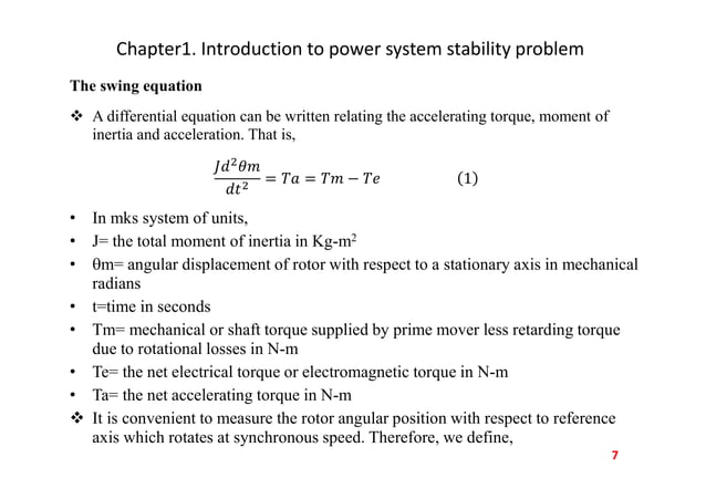 POWER SYSTEM DYNAMICS AND STABLITY CHAP1 | PDF