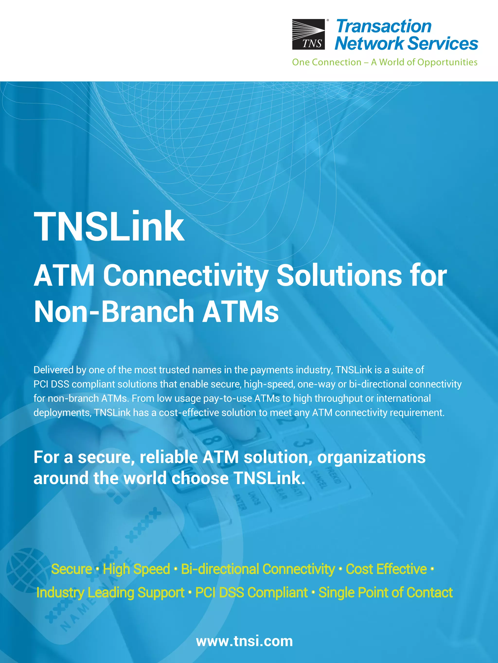 TNSLink for ATMs Product Sheet | PDF