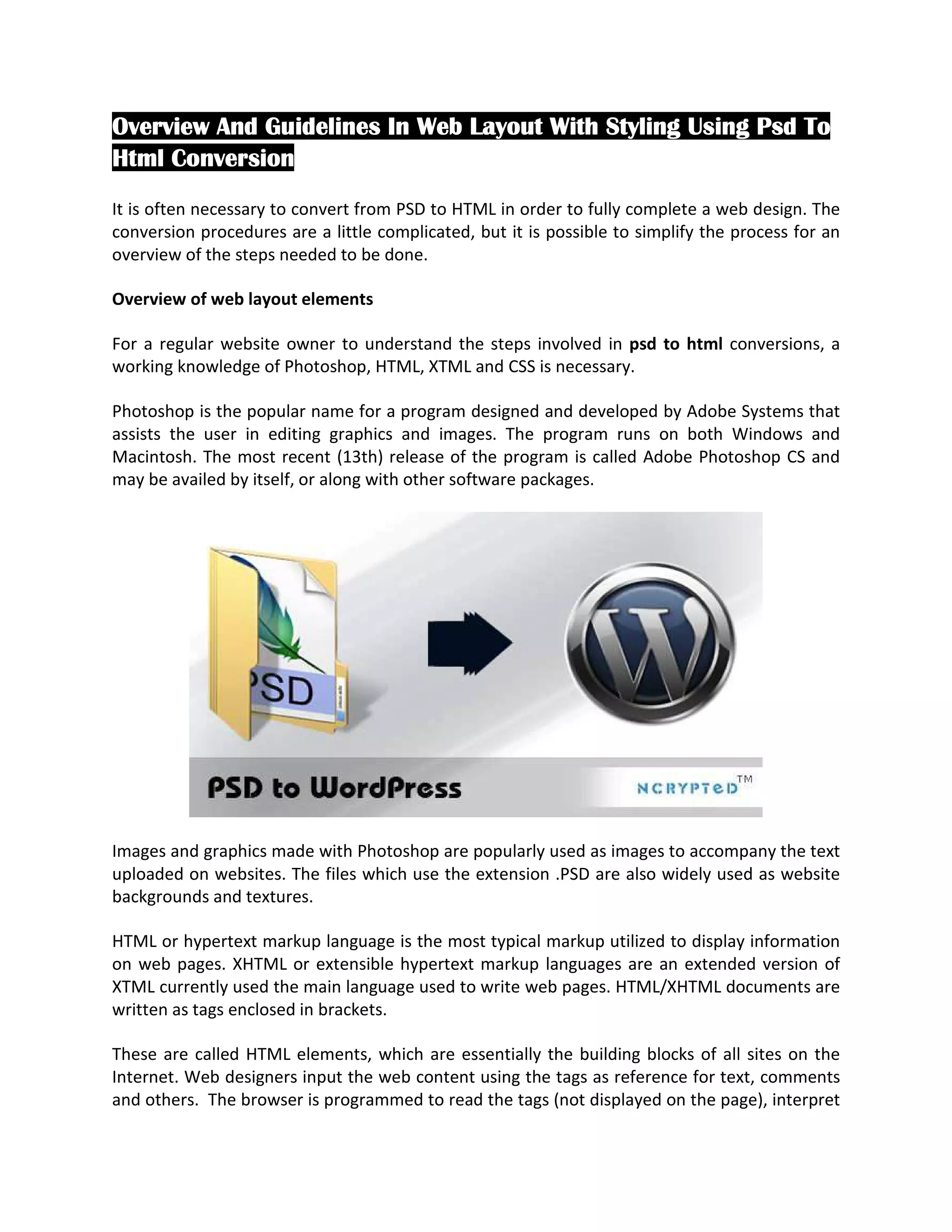 Psd to html | PDF