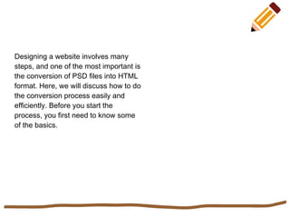 PSD to HTML Conversion | PPT