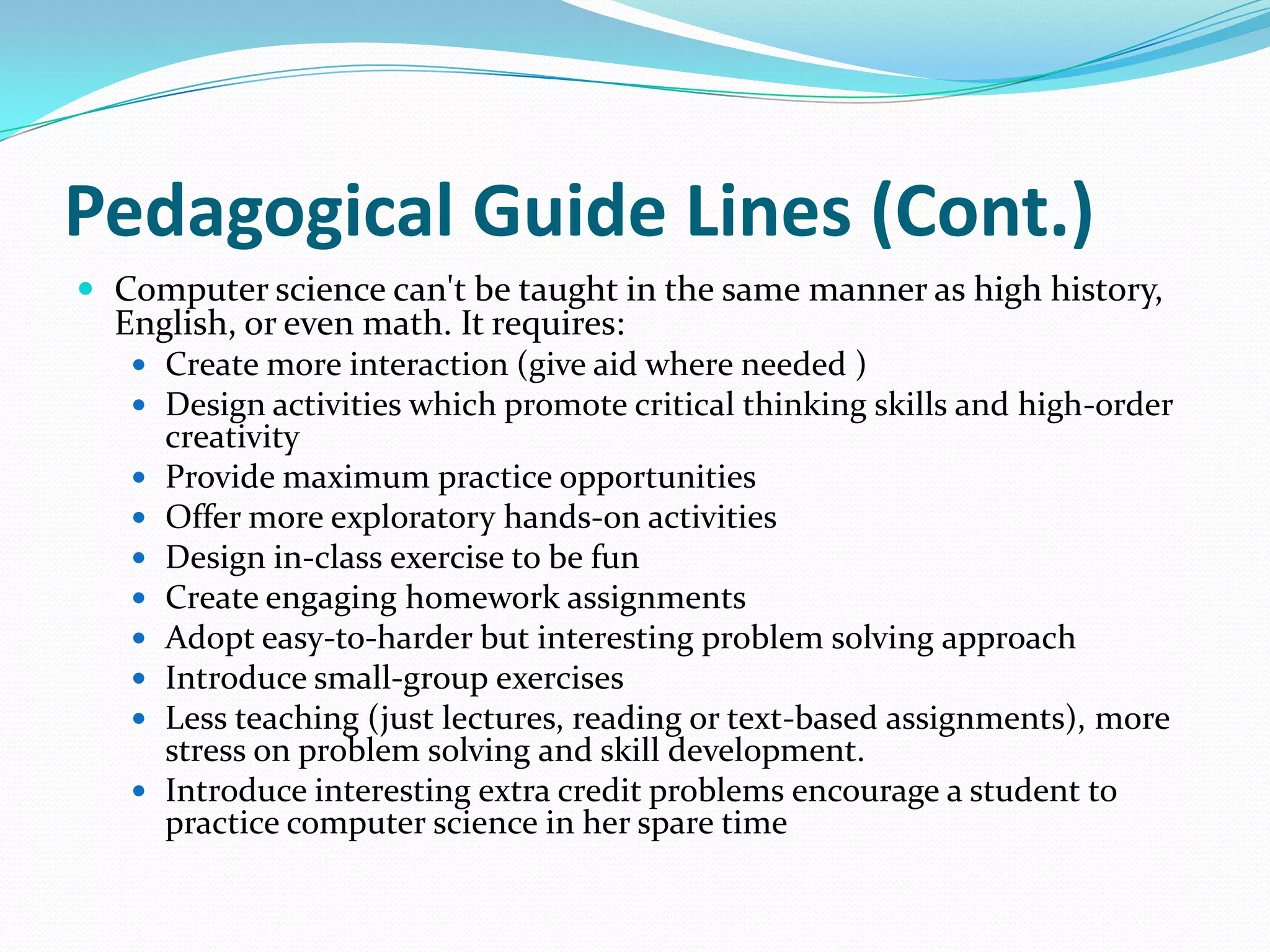Teaching of Computer Science in Schools | PPTX