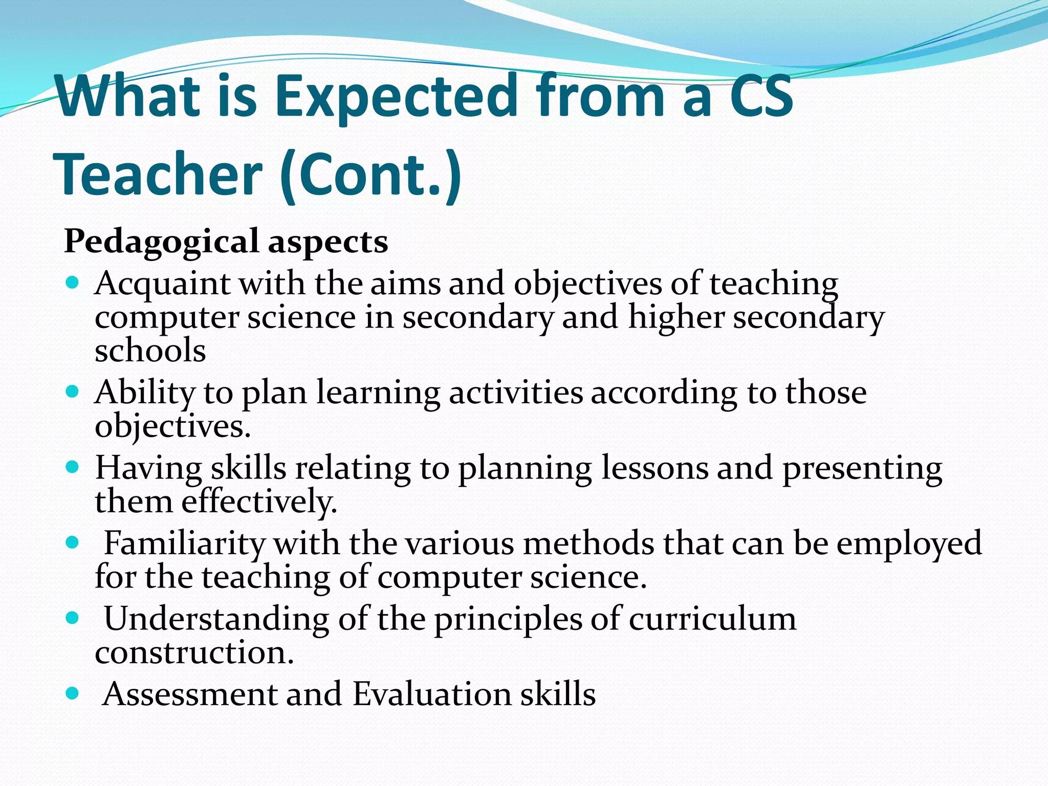 Teaching of Computer Science in Schools | PPTX