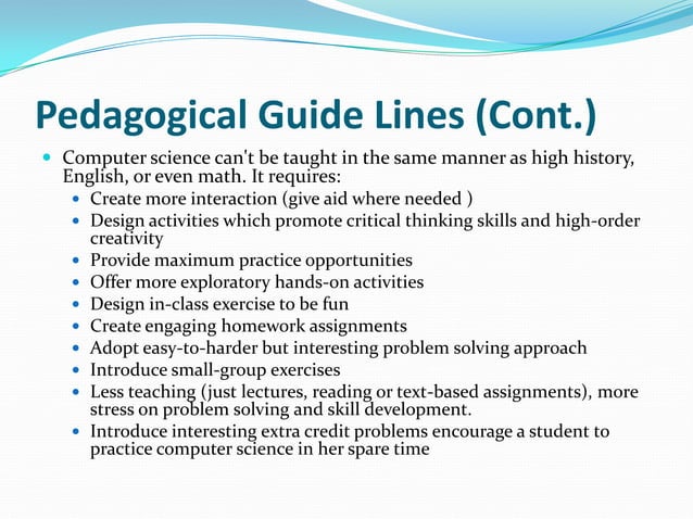 Teaching of Computer Science in Schools | PPTX | Technology Industry ...