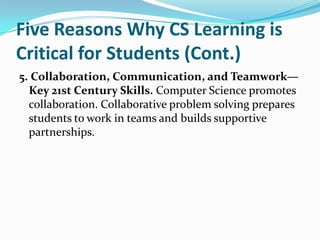 Teaching of Computer Science in Schools | PPTX | Technology Industry ...