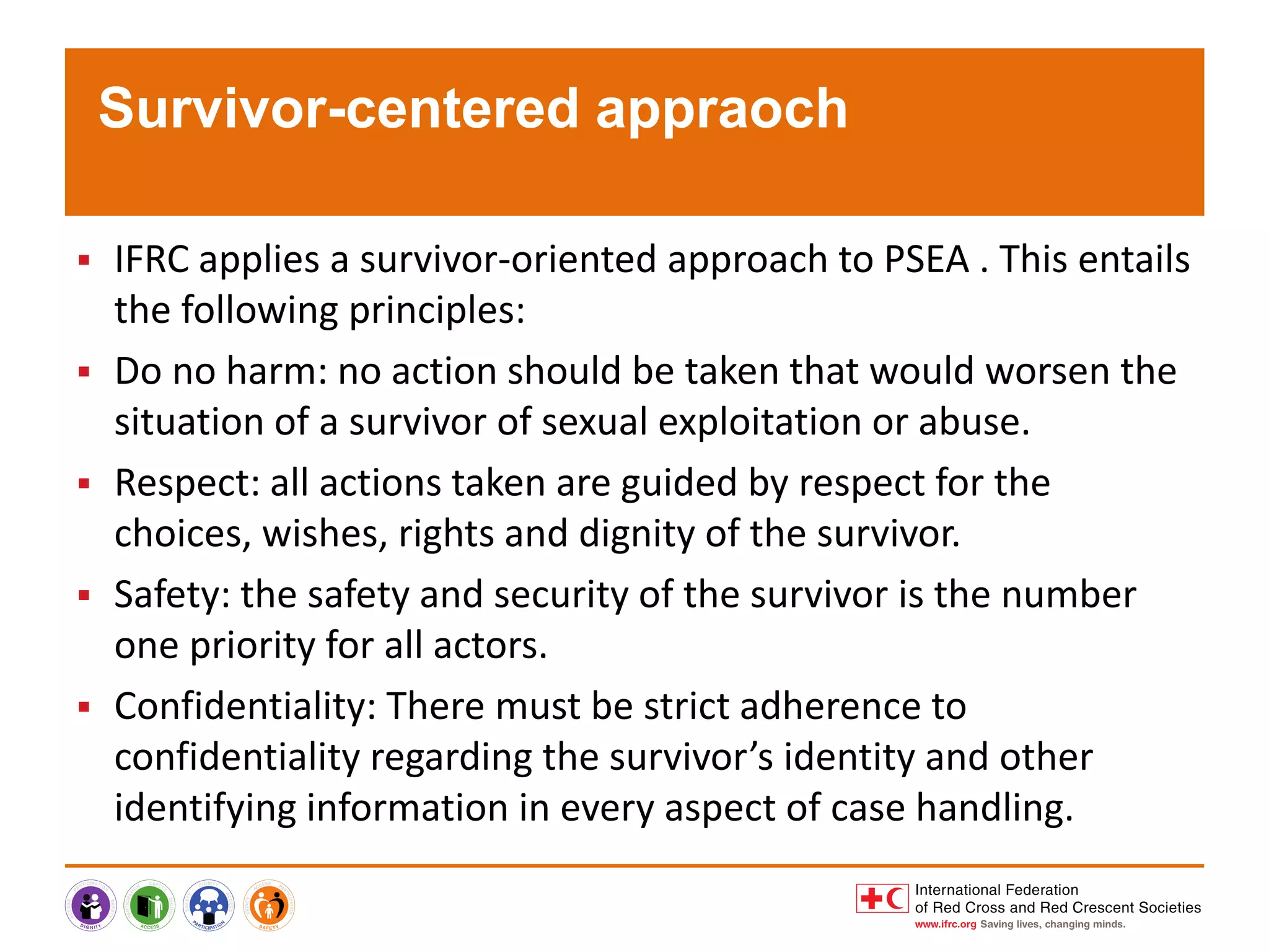 IFRC's policy to prevent and respond to sexual exploitation and abuse (PSEA) | PPTX