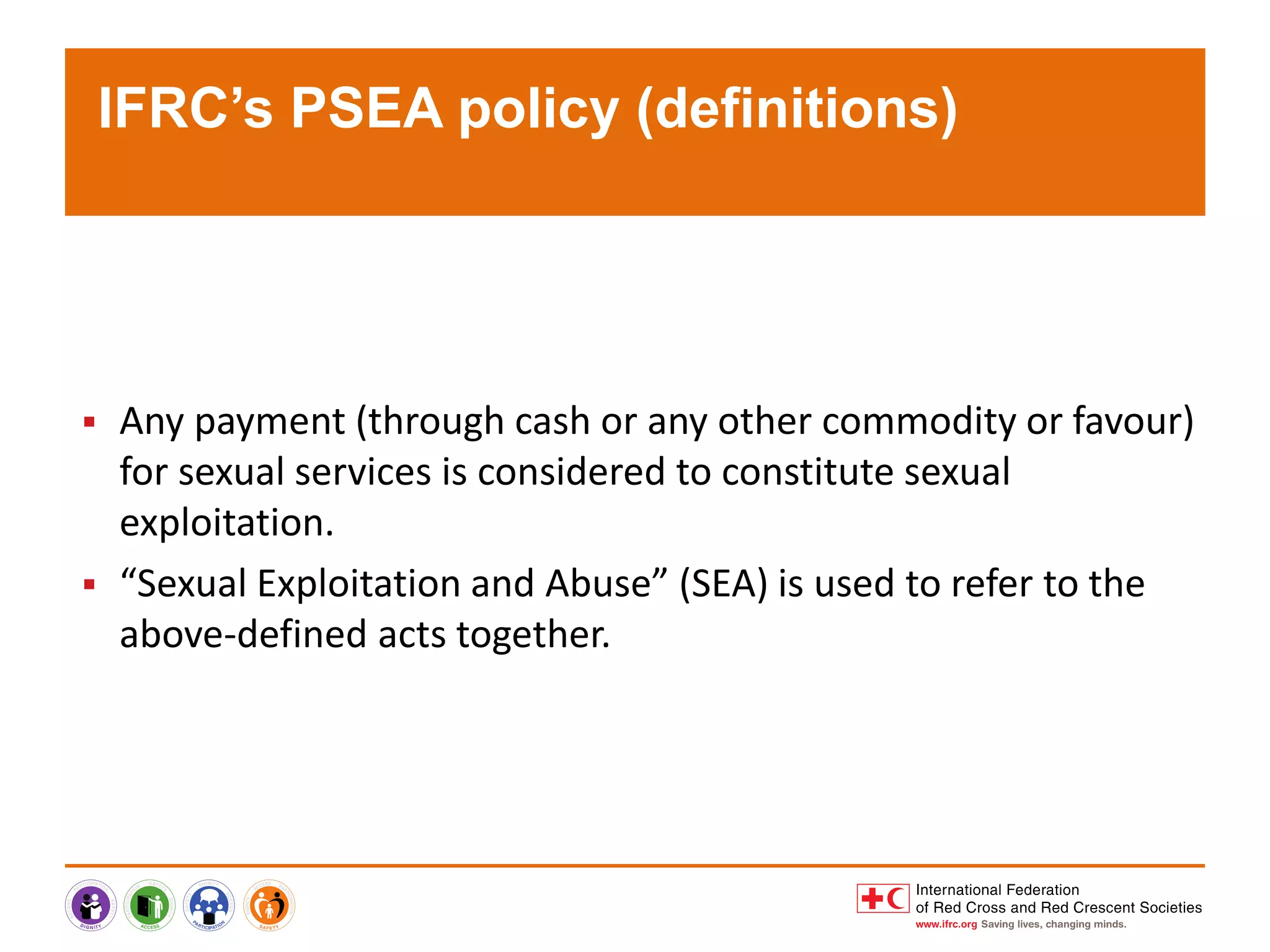 IFRC's policy to prevent and respond to sexual exploitation and abuse ...