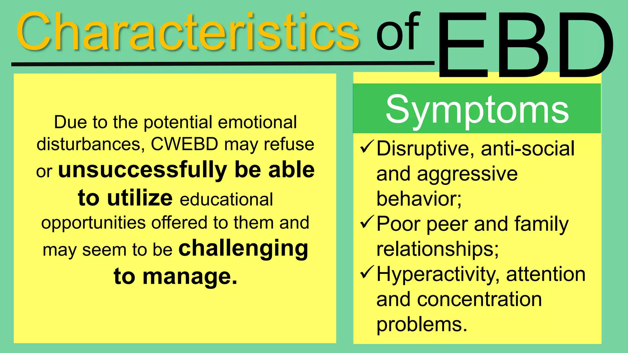 Emotional and Behavioral Disorder | PPTX